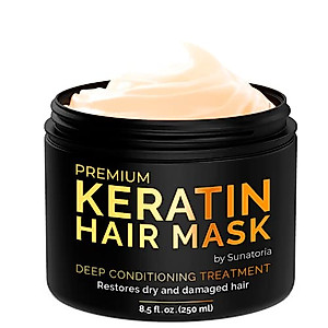 SUNATORIA Keratin Hair Mask - Professional Treatment for Hair Repair, Nourishment & Beauty - for All Hair Types - Vitamin Complex with Omega 3, 9, Vitamin E - Protein Nourishment Masque