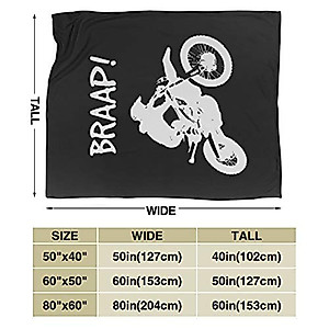 Dirt Bike - Motocross Fleece Blanket Throw Lightweight Blanket Super Soft Cozy Bed Warm Blanket for Living Room/Bedroom All Season (Dirt Bike - Motocross, 80" × 60")