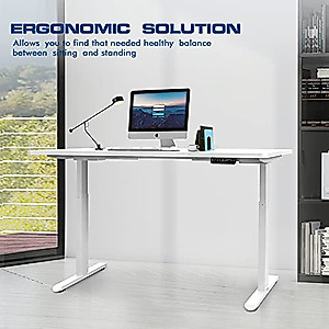 AIMEZO Dual Motor Electric Standing Desk Base Adjustable Desk Frame with 4 Programmable Memory Sit Stand Desk for Home Office