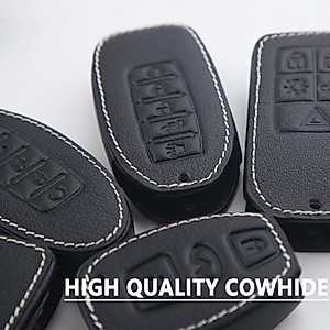 LoyalSoldier Genuine Leather Smart Key Fob Cover Case Compatible with Volvo XC40, XC60, XC90, S90, S60, V60, V90 2019-2023(B Model)