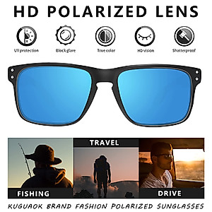 KUGUAOK Polarized Square Sunglasses For Men and Women Matte Finish Sun Glasses UV Protection Glasses