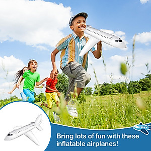 Syhood 40 Inch White Large Inflatable Airplane Balloon Inflatable Airplane Aviation Themed Airplane Inflates for Outdoor Birthday Party Gifts Swimming Pool Decorations Toys(40 Inch, 6 Pcs)