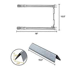 AJinTeby 7635 Flavorizer Bars and Burner Tubes 69785 Grill Replacement Parts for Weber Spirit 200, Spirit II 210 Series, for Weber Spirit E-210 S-210 E-220 S-220 with Up Front Controls and More