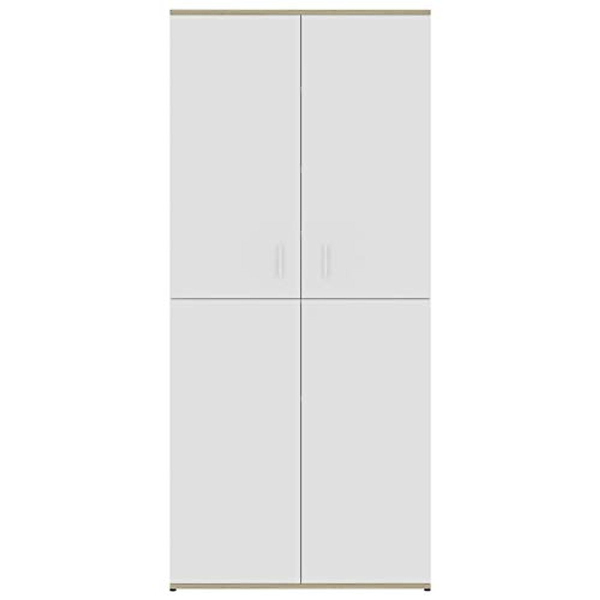 Gecheer Shoe Cabinet, Wooden Shoe Rack Shoe Storage Cabinet, Engineered Wood Shoe Shelves Organizer for Closet Hallway Bedroom Entryway White and Sonoma Oak 31.5"x15.4"x70.1"