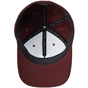 Hurley Men's H20 Dri One & Only Flexfit Baseball Cap, Size Large-X-Large, Burgundy