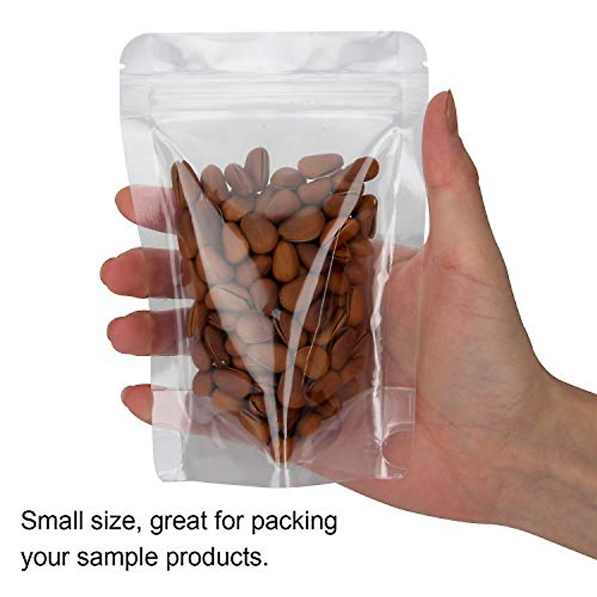 Blisstime 50 Pack Stand Up Pouch Bags, Resealable Clear Zip Lock Pouches With Tear Notch for Food Packing (3.9 X 5.9IN)