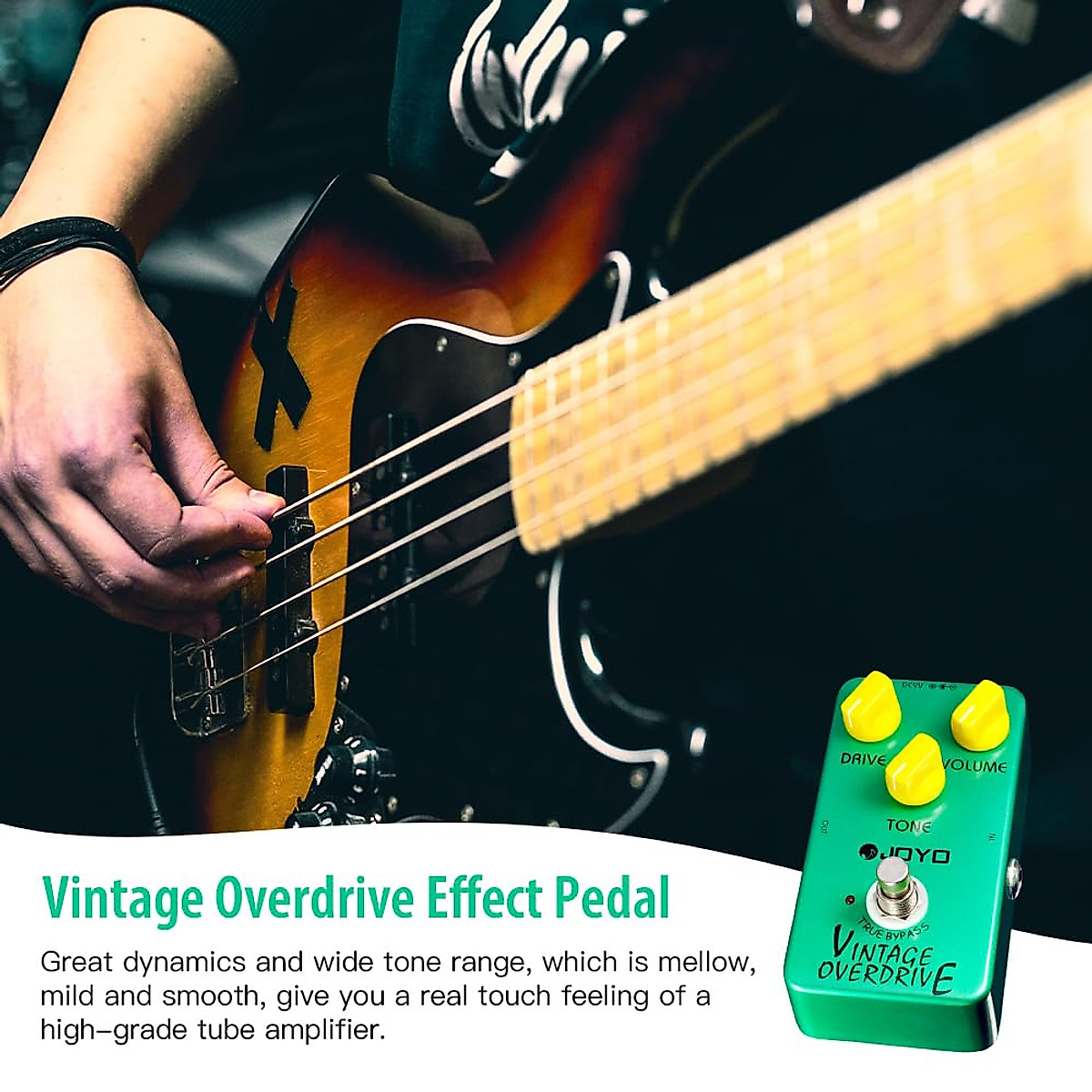 JOYO Vintage Overdrive Pedal Classic Tube Screamer Pedal for Electric Guitar Effect - True Bypass (JF-01)