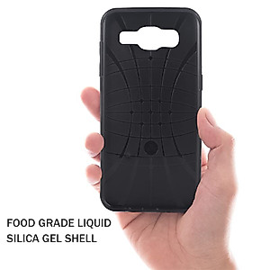 ELISORLI Compatible with Samsung Galaxy J1 2016/Amp 2/Express 3/Luna Case Rugged Thin Slim Cell Accessories Anti-Slip Fit Rubber TPU Mobile Phone Soft Cover for Glaxay Amp2 SM-J120A Women Men Blue