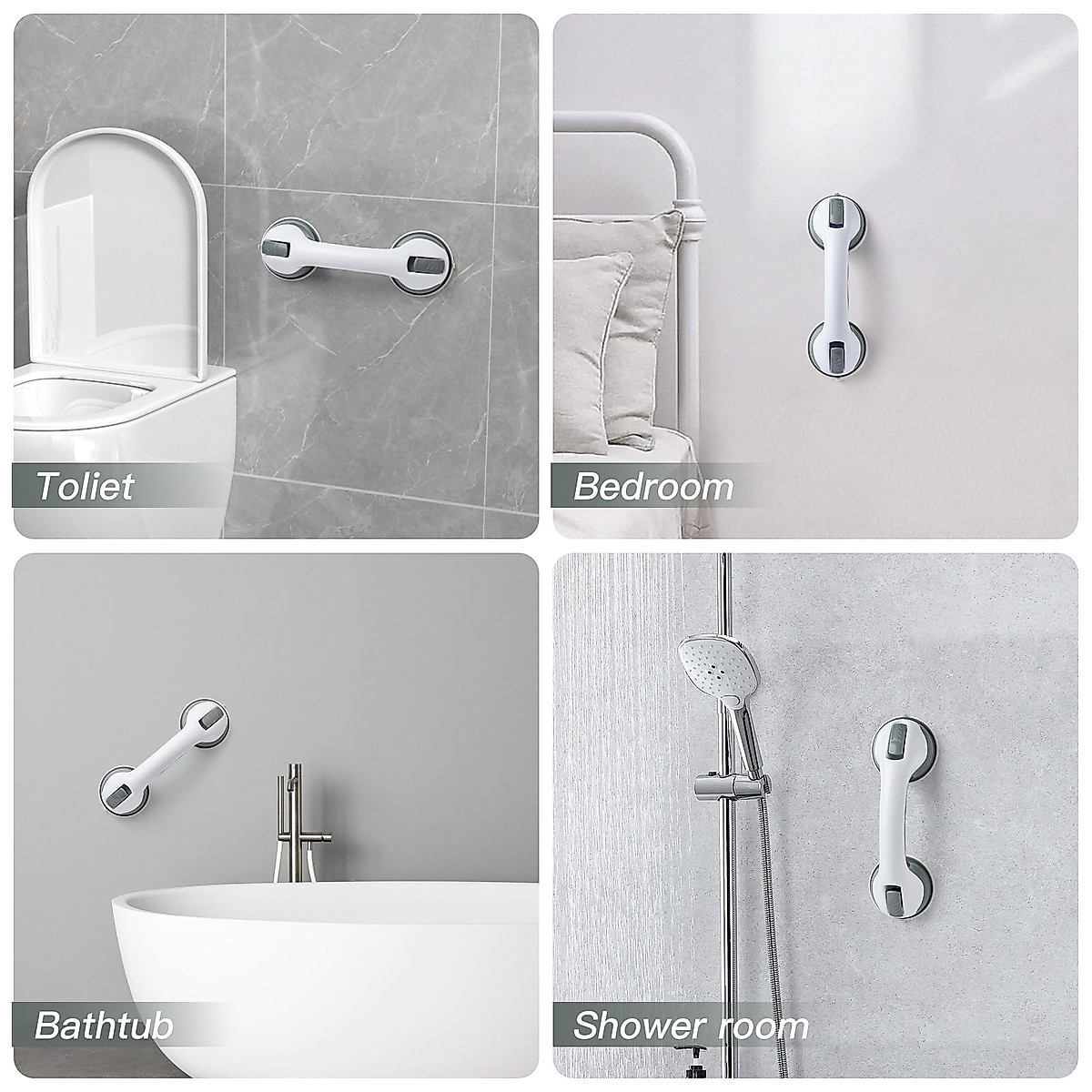 Shower Handle, Grab Bars for Shower & Bathtubs for Seniors, Handicap & Kids, Strong Hold Suction Shower Handles