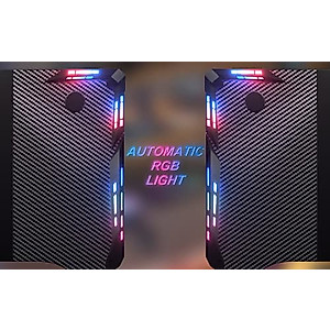 HLDIRECT 47 Inch Gaming Desk with LED Lights Carbon Fibre Surface Gaming Table Large Computer Desk Ergonomic Home Office Desks Z Shaped PC Gamer Workstations with Cup Holder & Headphone Hook Black