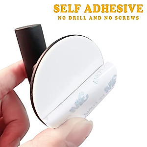 Biomoty Matte Black Adhesive Wall Hooks 2 Packs, Heavy Duty Sticky Towel Hooks for Bathroom Kitchen Door, Wall Mounted Stick on Hook for Coat Towels Keys Robe (Black)