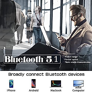 ESSONIO Headphones Bluetooth earpiece Wireless Headphones with mic Cell Phone Noise canceling earpiece Hands-Free Headset Bluetooth Headset for Cell Phones