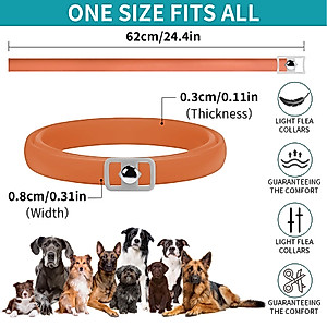 4 Pack Flea Collar for Dogs, Dog Flea and Tick Collar 8 Months Flea and Tick Treatment Prevention for Dogs, Waterproof Adjustable Dog Flea Collar Natural Tick and Flea Collar for Dogs (Oragne&Green)