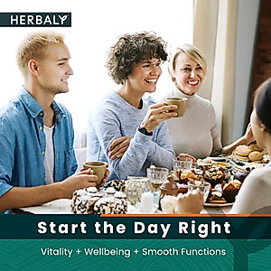 Herbaly Glucose Functional Tea - Vitality & Wellness - Gymnema Sylvestre, Ceylon Cinnamon, Bitter Melon, Dandelion Root, Fenugreek - Daily Teas - 1 Pack, 30 Plant-Based Pyramid Tea Bags