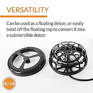 K&H Pet Products Thermo-Pond Perfect Climate Deluxe Pond Deicer Black 750 Watts