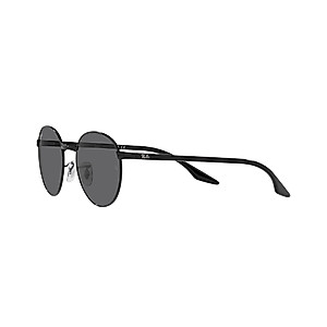 Ray-Ban RB3691 Round Sunglasses, Black/Dark Grey, 51 mm