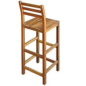 vidaXL 2/4x Solid Acacia Wood Bar Stool Outdoor Garden Bistro Chairs Stools
