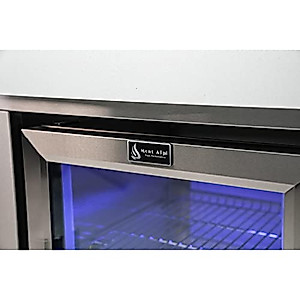Mont Alpi MASF-BSS Black Stainless Steel Modular Beverage Center Fridge Cabinet 2.7 Cubic Feet Wine Cooler Outdoor Rated Lockable Refrigerator with Blue LED Lighting