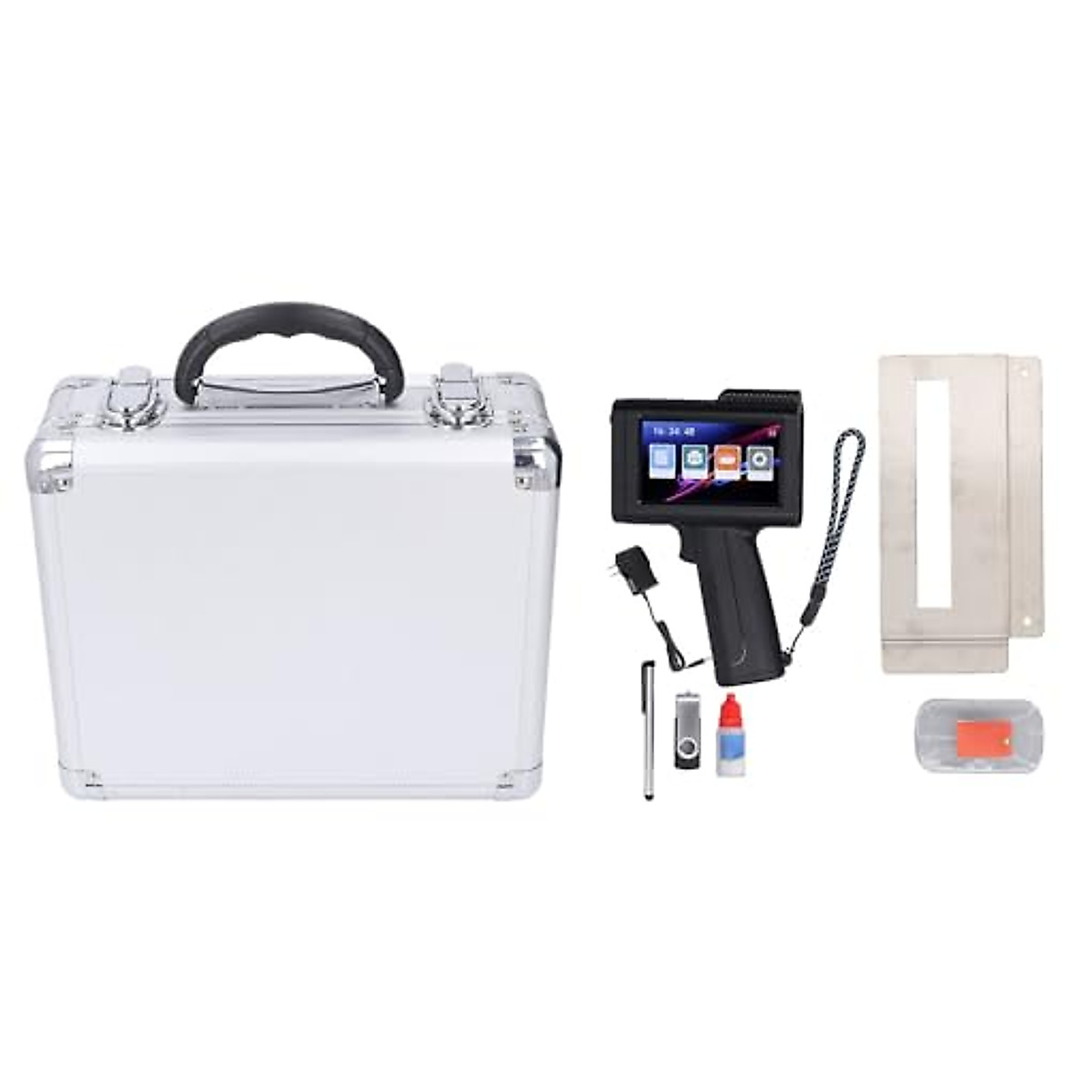 Handheld Inkjet Printer, Portable Inkjet Printer LED HD Screen Type C Charging for Barcode (US Plug 100-240V)