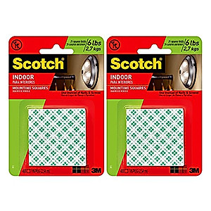 3M Scotch 311DC Heavy Duty 1-Inch Mounting Squares, 48 Squares (2 Sets)