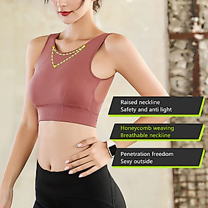 Keepfit Sports Bras for Women High Support Wireless Racerback Bra Activewear Bra Yoga Running Tank Tops Black