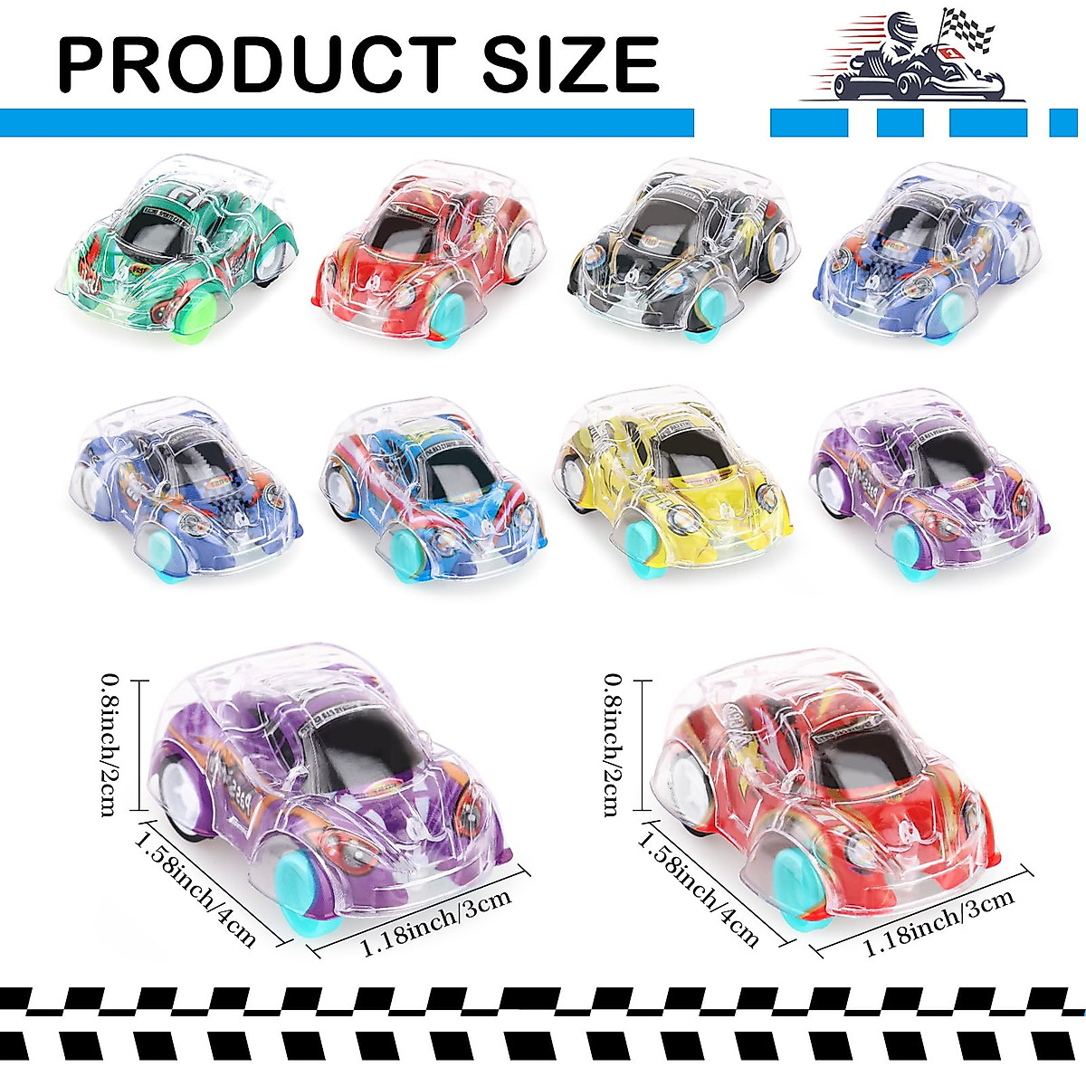 Hooqict 36 Pcs Mini Pull Back Car for Boys 4-8 Years Old Racing Car Party Favors Bulk Kids Car Set for Classroom Prizes, Treasure Box Toys, Goodie Bag Stuffers and Pinata Fillers