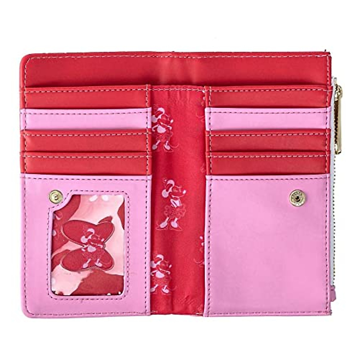 Loungefly Disney Minnie Mouse Pink Polka Dot Pattern Faux Leather Wallet