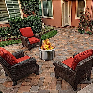 Onlyfire 24 Inch Outdoor Smokeless Fire Pit Stainless Steel Fire Bowl, Portable Wood Burning Stove with Detachable Handles for Backyard Camping