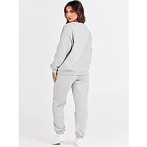 ANRABESS Women's 2 Piece Lounge Sets Fall Outfits Long Sleeve Cozy Casual Crew Neck Sweatsuit Matching Set 2023 Fashion Clothes Loungewear A1014qianhuahui-L