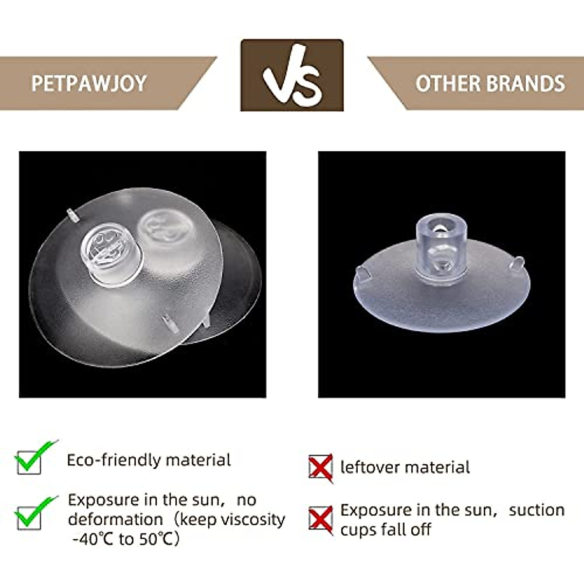 PETPAWJOY Cat Window Perch, Strong Suction Cups Easy Clean Safety Cat Hammock Window Seat for Large Fat Cat or Double Cats (Up to 50lbs)