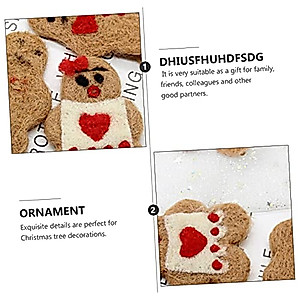 Amosfun 5pcs Wool Felt Gingerbread Man Pendant Chrismas Decor Hanging Gingerbread for Christmas Gingerbread Man Decorations House Decorations for Home Hanging Ornament Wreath Manual