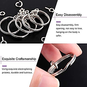 Swpeet 450Pcs 1" 25mm Sliver Key Chain Rings Kit, Including 150Pcs Keychain Rings with Chain and 150Pcs Jump Ring with 150Pcs Screw Eye Pins Bulk for Jewelry Findings Making (Sliver)