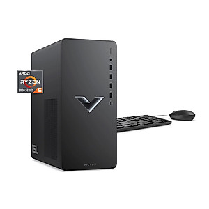 HP 2023 Victus 15L Gaming Desktop PC, AMD 6-Core Ryzen 5600G Processor (Up to 4.4 GHz), 32GB RAM, 2TB SSD, AMD Radeon RX6400, Mouse and Keyboard, Win 11 Home, Mica Silver, with HDMI Accessory