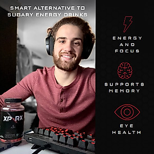 XP-RX Gamer Supplement for Energy, Focus & Endurance - Zero Crash Gaming Pills with 100mg Caffeine - Sugar Free Gaming Supplement by Dr. Emil