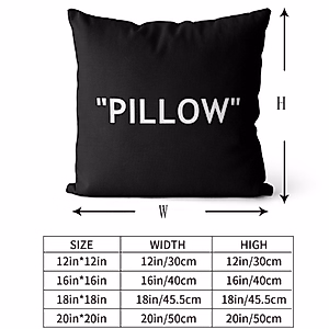 Snycler Hypebeast Room Decor,Off Black Inspired Pillow Quotation Decorative Set of 2 Throw Pillow Cover,Sneakerhead Decor,Square Cushion Case for Home Sofa Couch Decoration 18"×18"