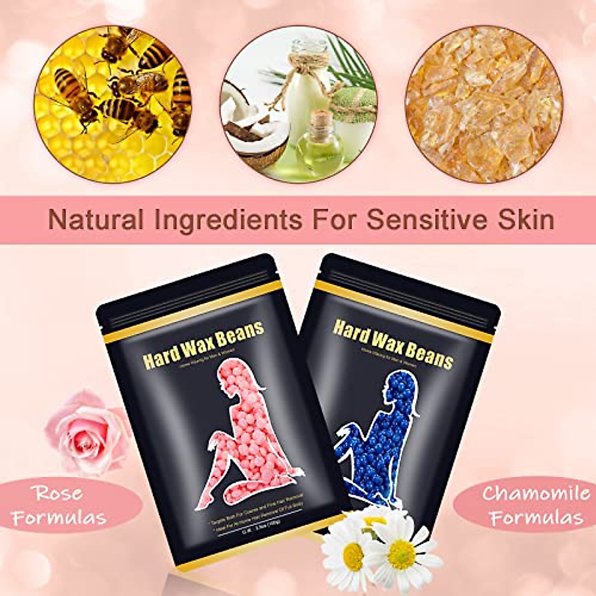 Waxing kit for women - Yovanpur Mini Waxing Kit Wax Warmer for Hair Removal, Portable Hard Wax Kit with 14oz Hard Wax Beads, Brazilian Bikini Wax Kit for Face Armpit Eyebrow at Home