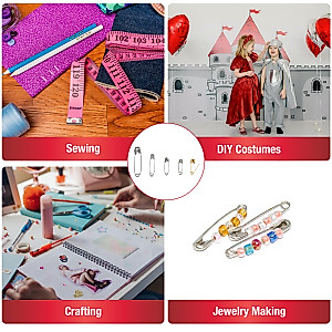 SINGER 00221 Assorted Safety Pins, Multisize, 90-Count