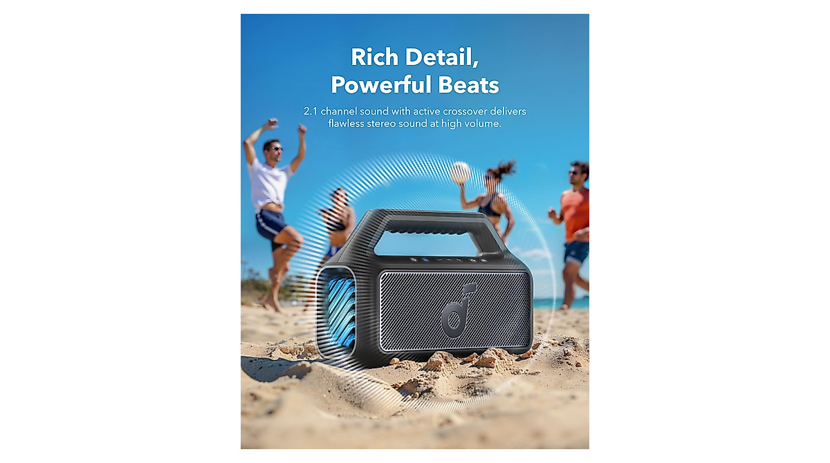 Soundcore Boom 2 Outdoor Speaker, 80W, Subwoofer, BassUp 2.0, 24H ...