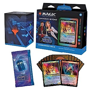 Magic The Gathering Doctor Who Commander Deck – Paradox Power (100-Card Deck, 2-Card Collector Booster Sample Pack + Accessories)