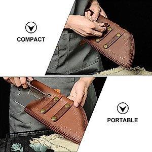 Cabilock PU Leather Meat Cleaver Sheath Waterproof Wide Knife Cover Butcher Chef Knife Guards Kitchen Knives Blades Protector