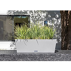 Veradek Pure Series Window Box Planter - Long Rectangular Planter for Indoor or Outdoor Windowsill/Balcony | Durable All-Weather Use with Drainage Holes | Modern Decor for Herbs, Small Plants, Flowers
