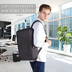 VASCHY 17 inch Laptop Backpack for Men with USB Port Lightweight Slim Business Backpack