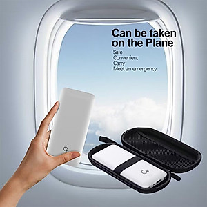 10000mAh Portable Charger, Q Slim USB C Power Bank, 4 Output 2 Input External Battery Pack with Built-in Cabels AC Wall Plug, Compatible with iPhone Samsung etc