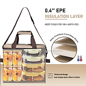 VILLEY 20L Insulated Cooler Bag with Padded Top Handle, Removable Shoulder Strap, and Sufficient Capacity for 30 Cans of 12 oz Drinks