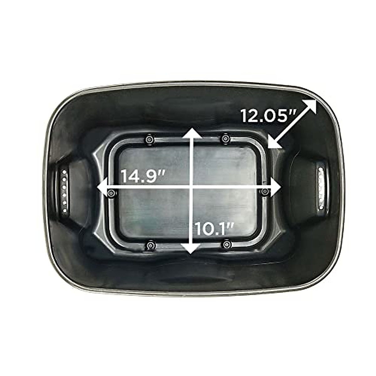 Homz Plastic Storage Tote Box, With Lid, 10 Gallon, Black and Silver, Stackable, 1-Pack