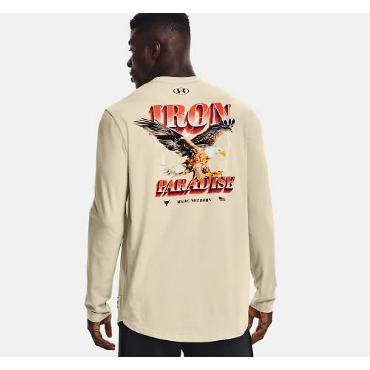 Under Armour Mens Project Rock Outlaw Long Sleeve Shirt Tee Top (Large, Khaki 112)