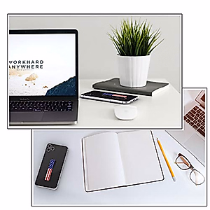 LOVEHANDLE Phone Grip for Most Smartphones and Mini Tablets, USA Flag Design Colored Elastic Strap with Black Base, LH-01USAFlagBlk