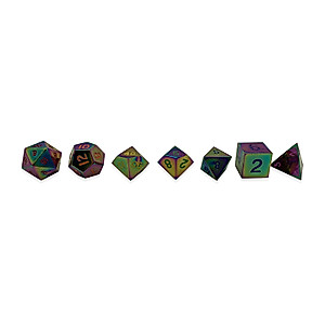 Set of 7 BiFrost Full Metal Polyhedral Dice by Norse Foundry | RPG Math Games DND Pathfinder …