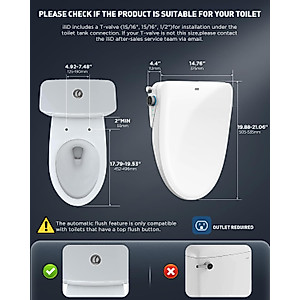 iliD Smart Pro Bidet Toilet Seat, Electric Elongated Ecoseat with Full Function, Auto Open/Close, Auto Flush, Female Wash and Rear Wash, Remote Control, 2 Year Warranty