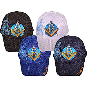 KYS **Dozen Pack** Wholesale ''Mason' Masonic Baseball Hats Caps (Assorted - 20671)